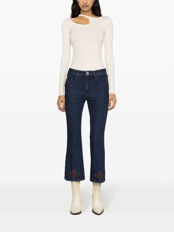 Jacob Cohen Victoria Embroidered Cropped Jeans