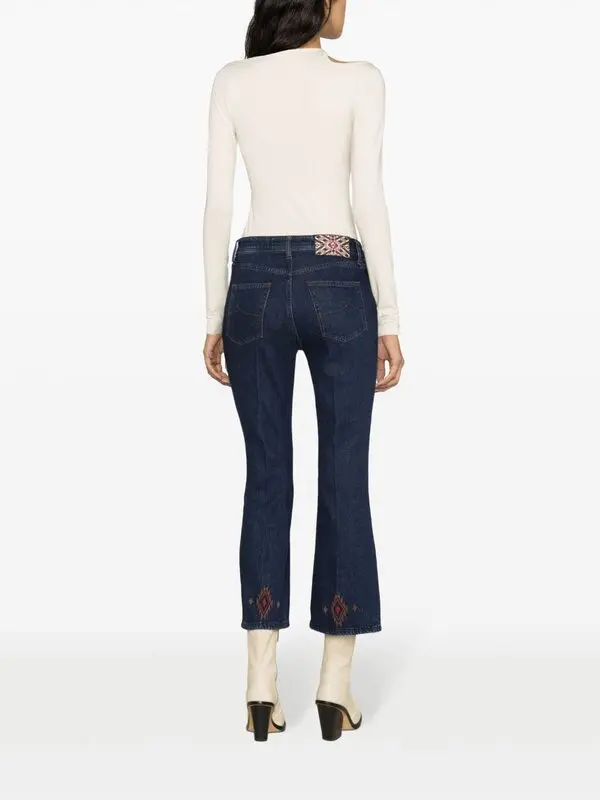 Jacob Cohen Victoria Embroidered Cropped Jeans