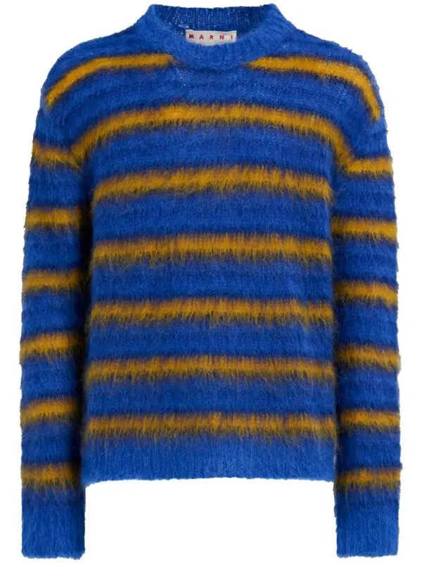 Marni Crew-neck Striped Jumper - Blue
