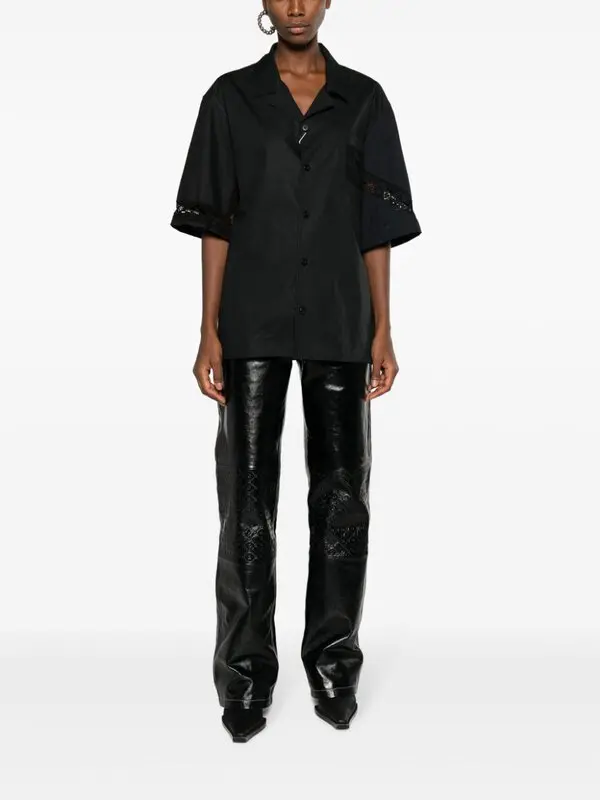 MARINE SERRE Moonogram Leather Trousers