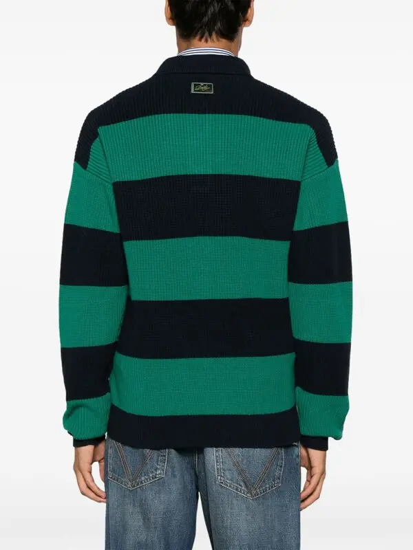 Drole De Monsieur Ribbed-knit Polo-collar Jumper