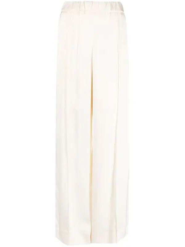 JIL SANDER Pressed-crease Flared Trousers - Neutrals