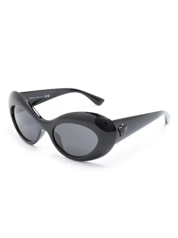 Versace La Medusa Oval-frame Sunglasses - Black