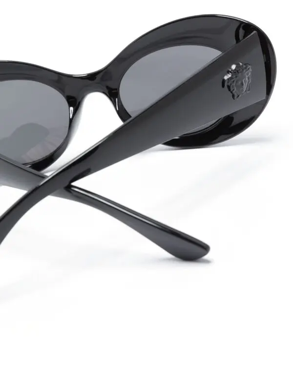 Versace La Medusa Oval-frame Sunglasses - Black