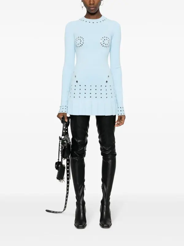 Off-White Eyelet-embellished Minidress