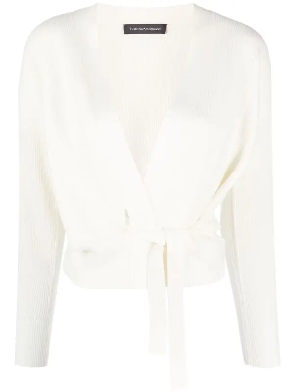 Lorena Antoniazzi Tied-waist Cashmere Cardigan - White