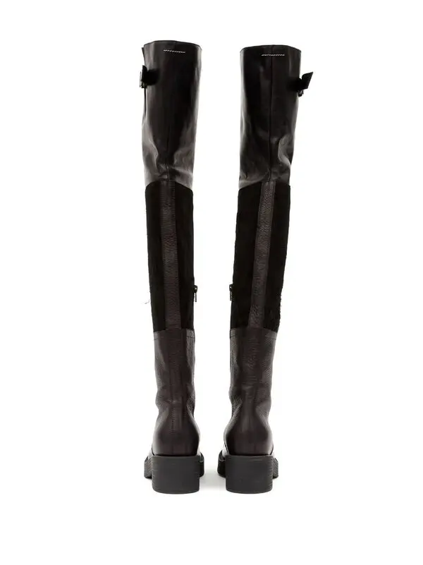 MAISON MARGIELA Panelled Buckled Leather Boots