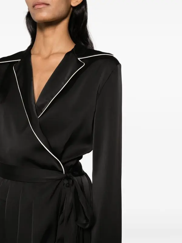 Philosophy Di Lorenzo Serafini Contrasting-trim Wrap Midi Dress