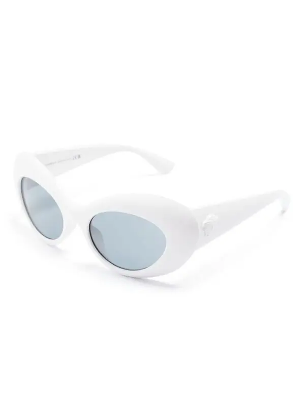 Versace La Medusa Oval-frame Sunglasses - White