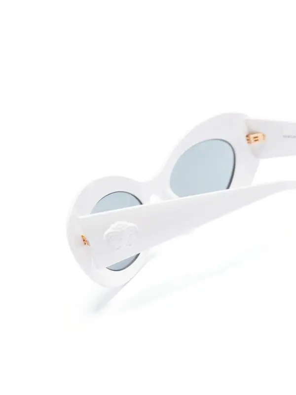 Versace La Medusa Oval-frame Sunglasses - White