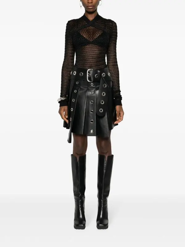 Off-White Metallic-threading Open-knit Jumper