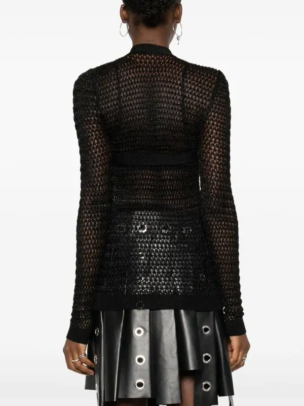 Off-White Metallic-threading Open-knit Jumper