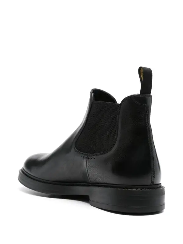 DOUCAL'S Round-toe Leather Boots - Black