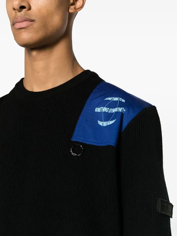 Raf Simons X Fred Perry Patch-detailed Wool Jumper
