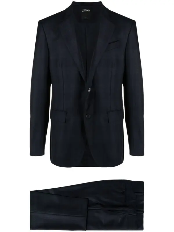Zegna Single-breasted Checked Wool Suit