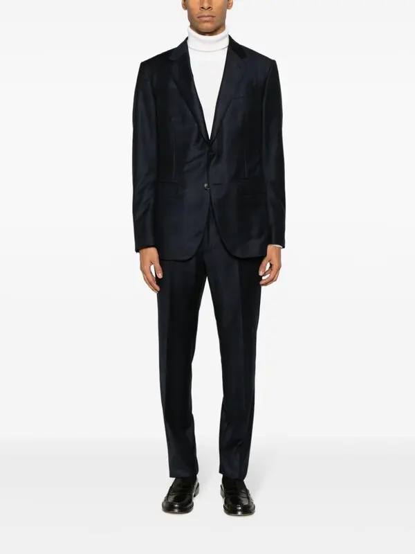 Zegna Single-breasted Checked Wool Suit
