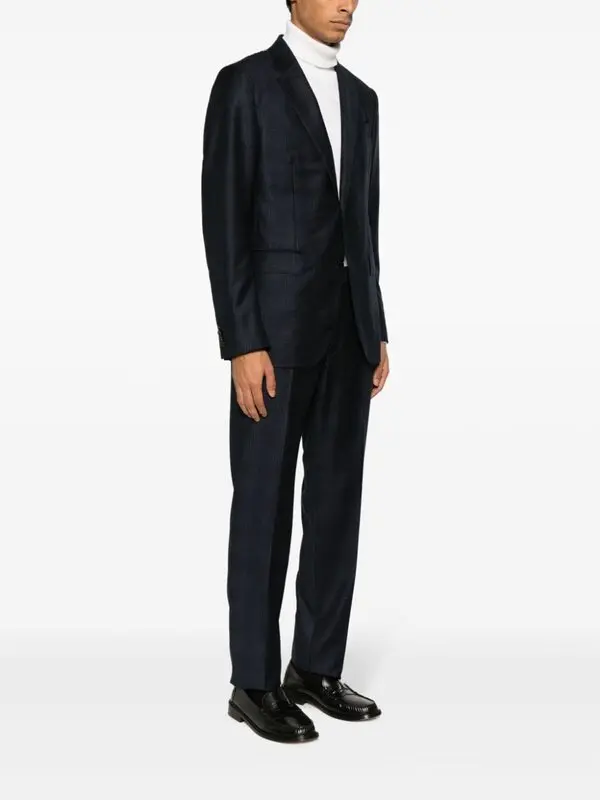 Zegna Single-breasted Checked Wool Suit