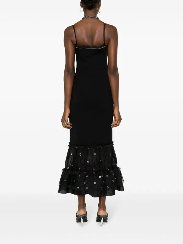 Off-White Eyelet-embellished Flared Maxi Dress