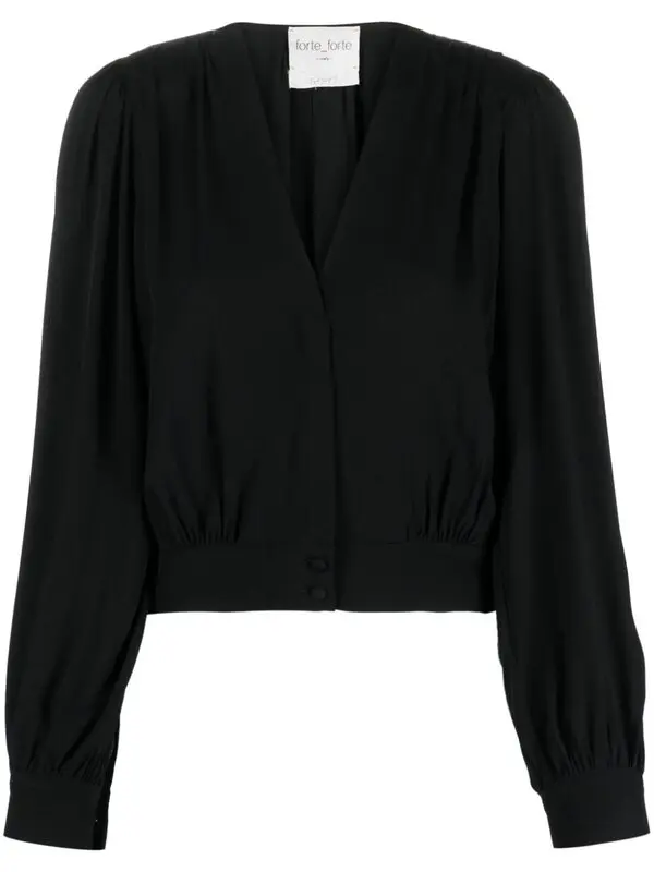 FORTE_FORTE Gathered Moroccan-crêpe Shirt