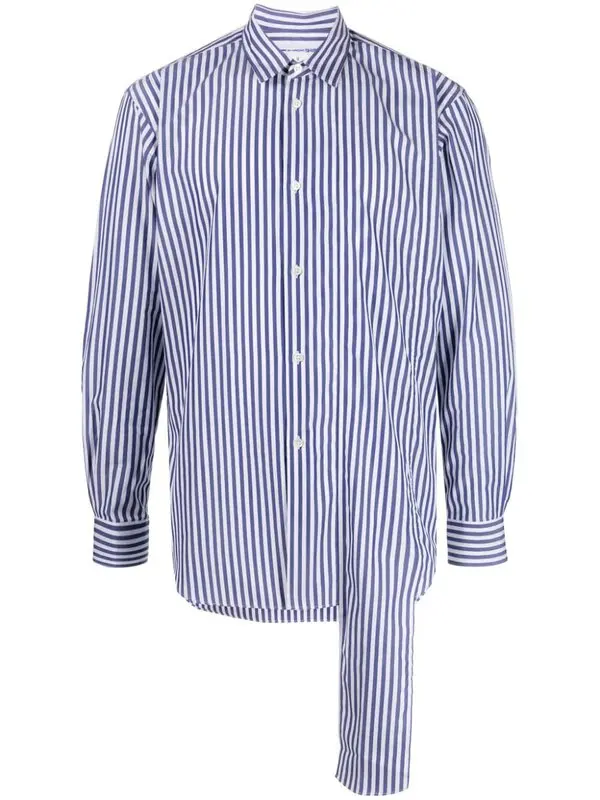 Comme Des Garçons Striped Layered Cotton Shirt