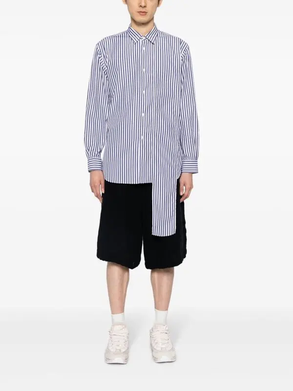 Comme Des Garçons Striped Layered Cotton Shirt