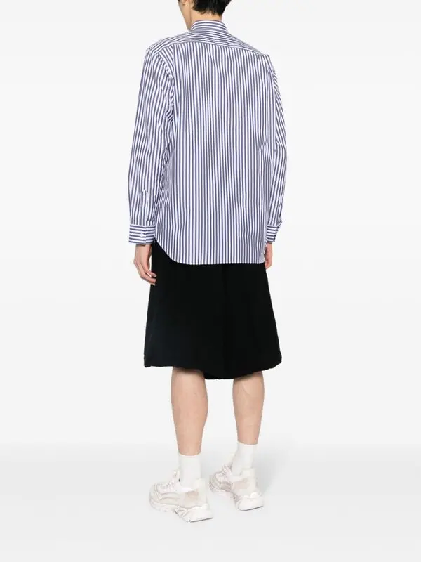 Comme Des Garçons Striped Layered Cotton Shirt