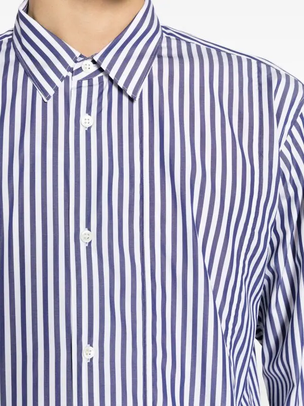 Comme Des Garçons Striped Layered Cotton Shirt