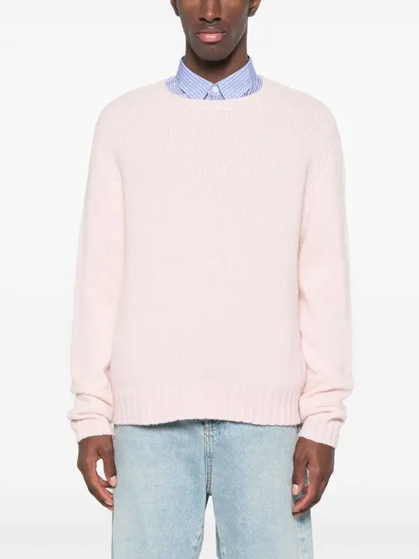 Palm Angels Curved-logo Wool-blend Jumper - Pink