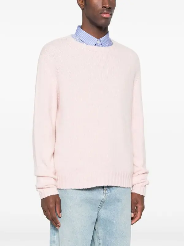Palm Angels Curved-logo Wool-blend Jumper - Pink