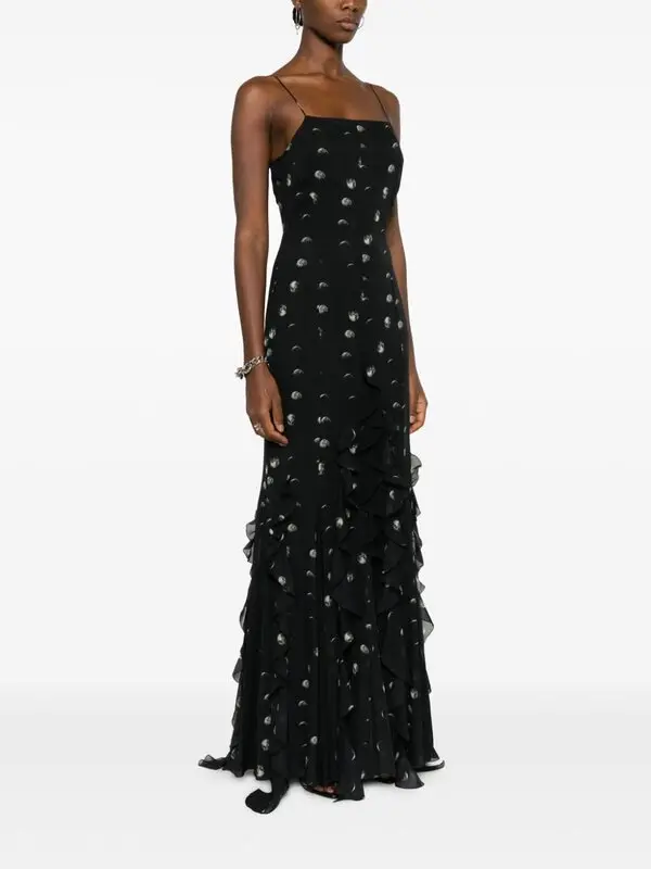 Off-White Moon-print Ruffled Maxi Dress