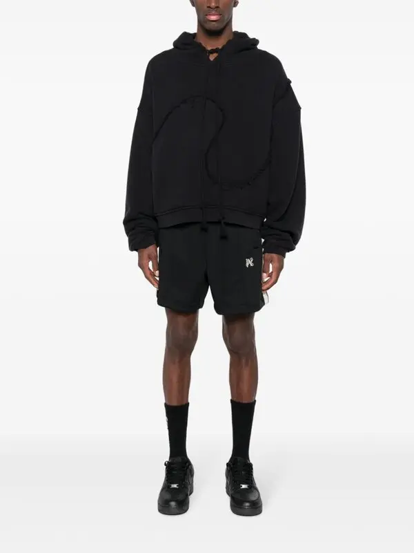 Palm Angels Monogram-embroidered Track Shorts - Black