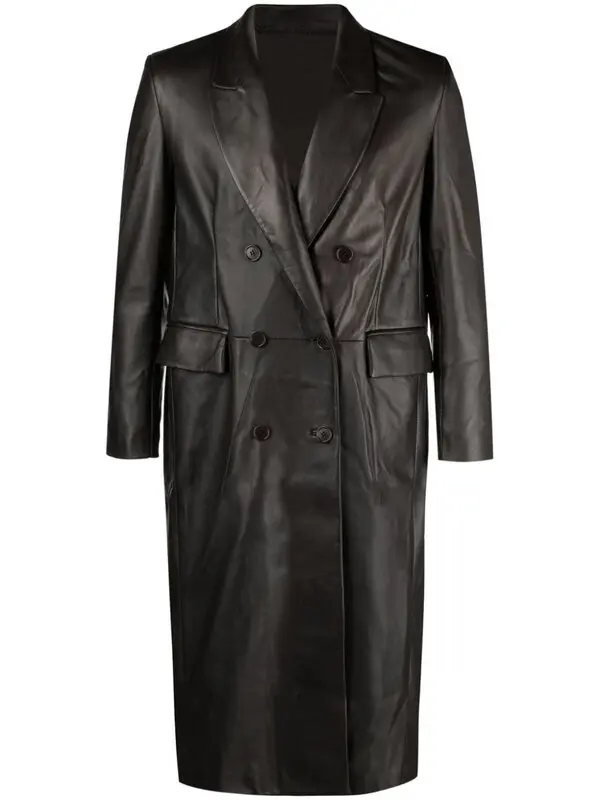 SALVATORE SANTORO Double-breasted Leather Coat