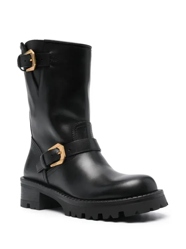 Versace Medusa-embossed Leather Boots