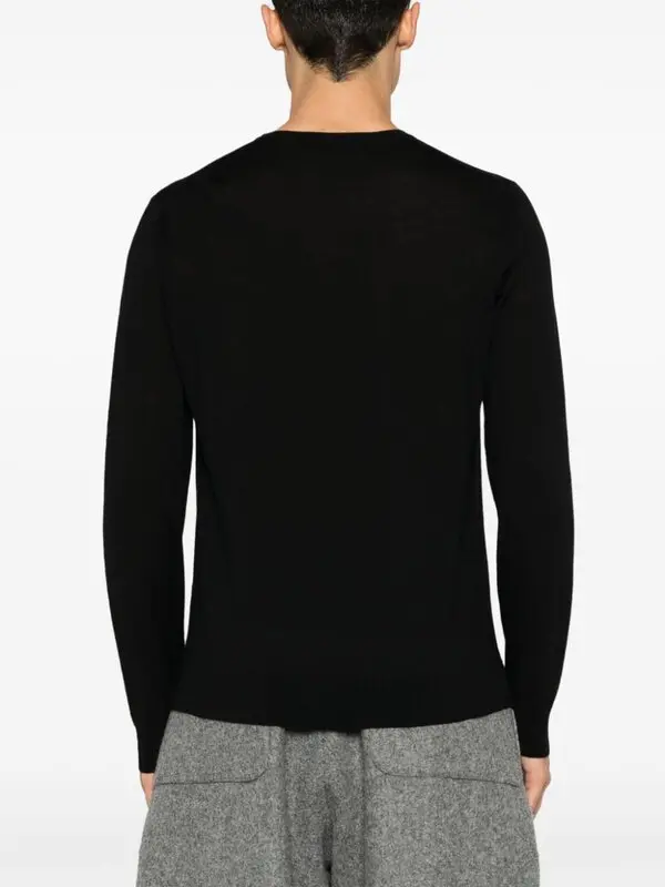 MODES Fine-knit Merino Wool Jumper - Black