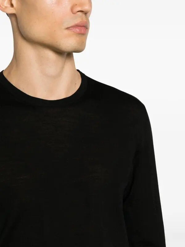 MODES Fine-knit Merino Wool Jumper - Black