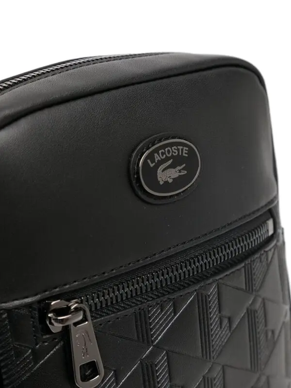 Lacoste Embossed Monogram Panelled Messenger Bag