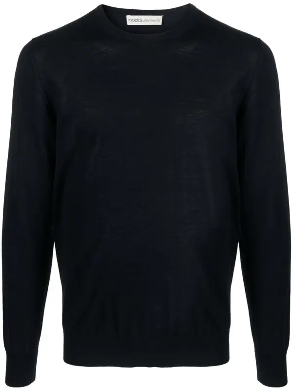 MODES Fine-knit Merino Wool Jumper - Blue