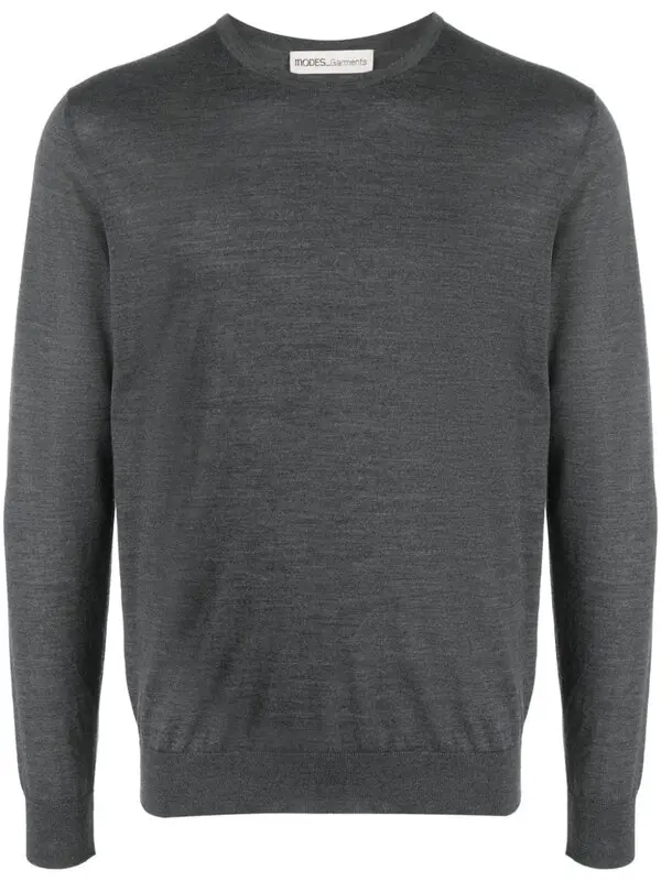 MODES Fine-knit Merino Wool Jumper - Grey