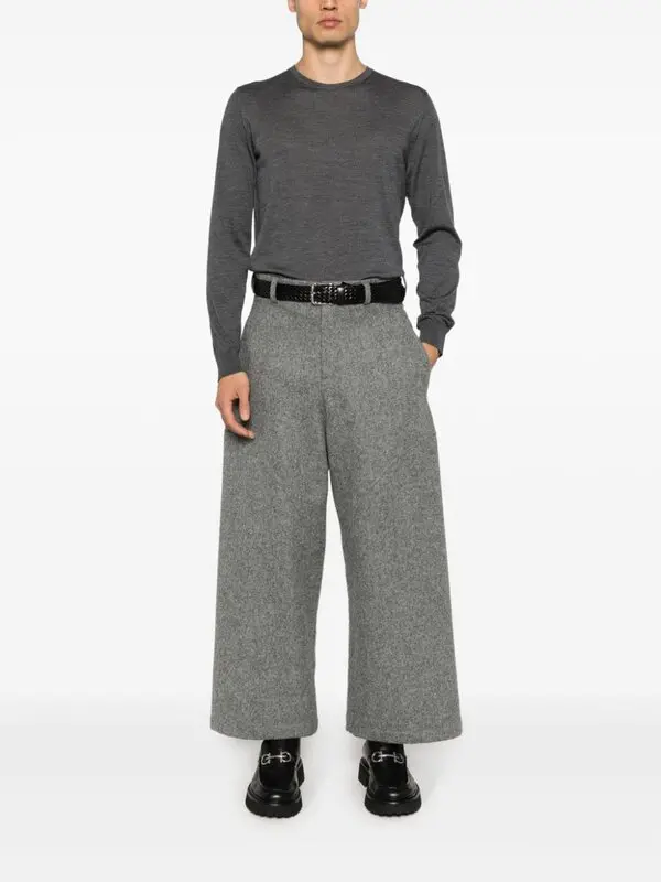 MODES Fine-knit Merino Wool Jumper - Grey