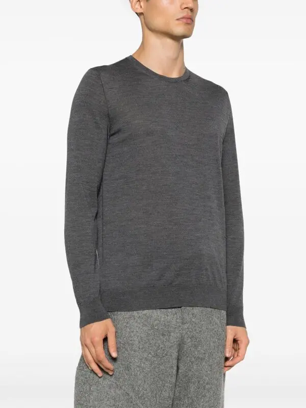 MODES Fine-knit Merino Wool Jumper - Grey
