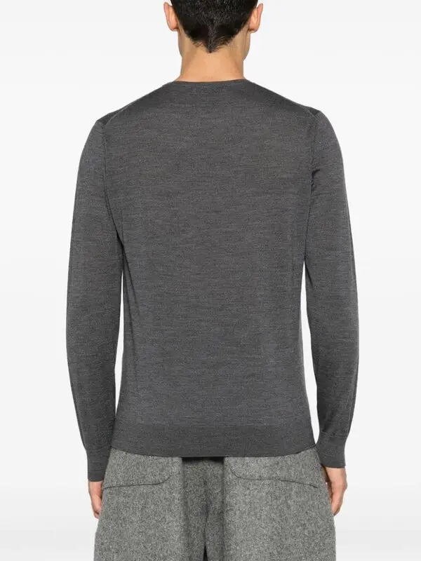 MODES Fine-knit Merino Wool Jumper - Grey