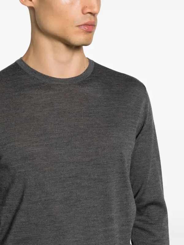 MODES Fine-knit Merino Wool Jumper - Grey