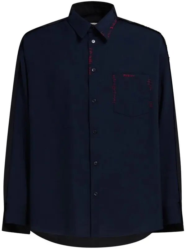 Marni Panelled Virgin-wool Shirt