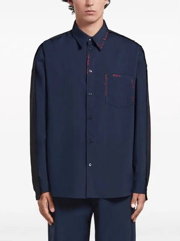 Marni Panelled Virgin-wool Shirt