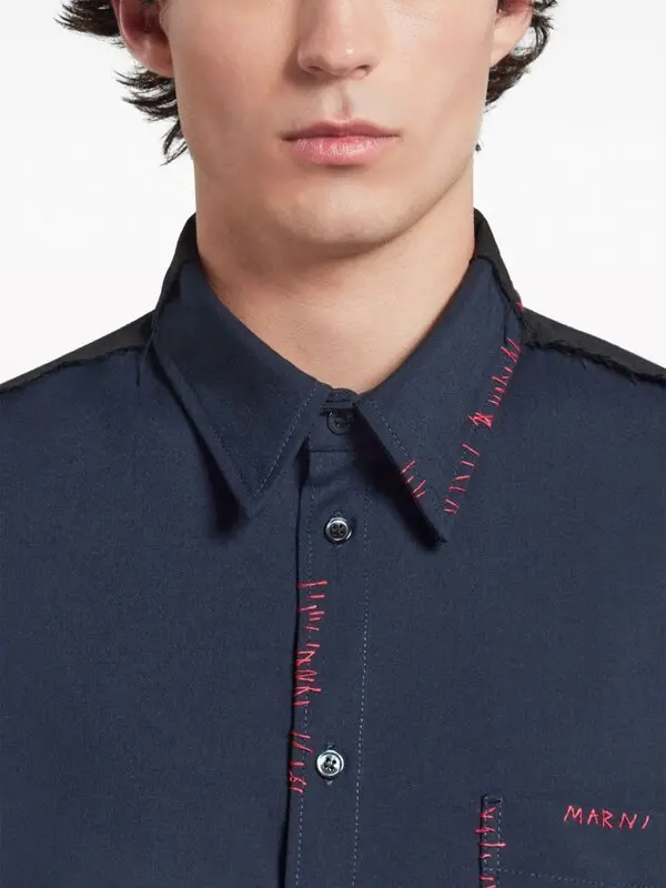 Marni Panelled Virgin-wool Shirt