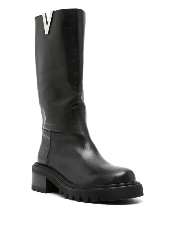 VIA ROMA 15 70mm Vlogo Leather Boots