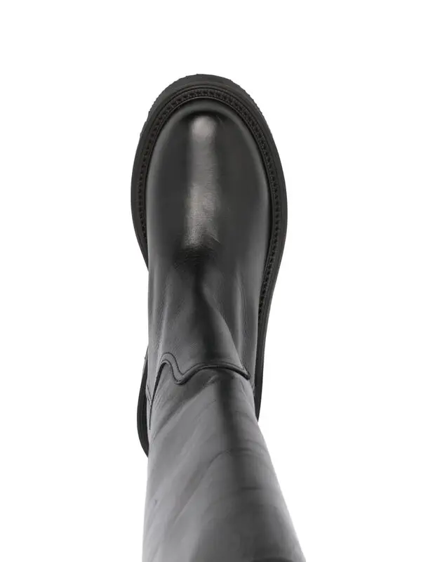 VIA ROMA 15 70mm Vlogo Leather Boots