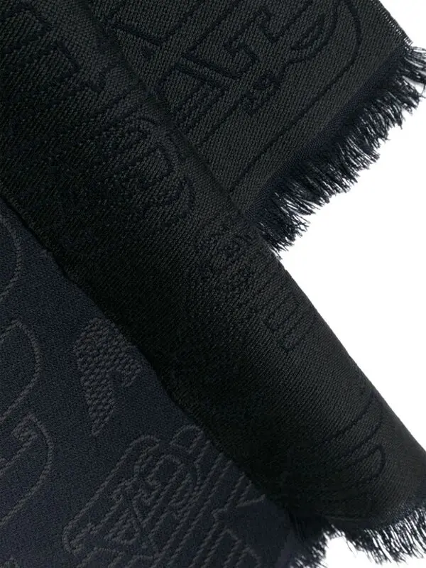 Emporio Armani Eagle-head Jacquard Scarf - Blue