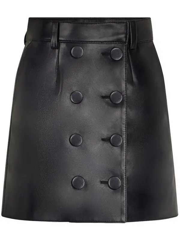Rabanne Double-buttoned Leather Miniskirt