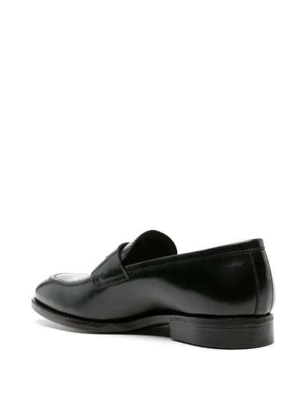 HENDERSON BARACCO Penny-slot Leather Loafers - Black